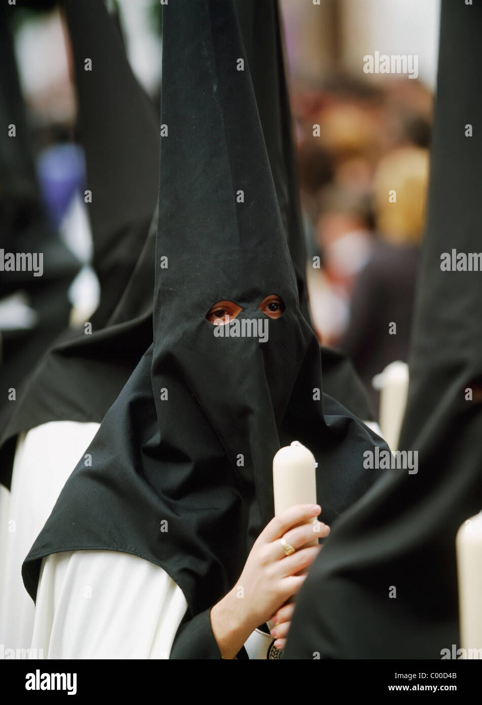 Hooded People At Semana Santa Easter Festival Stock Photo - Alamy