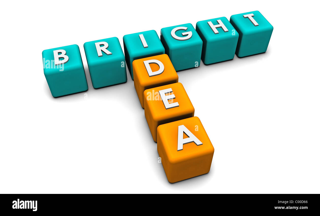 Bright Idea in Simple and Creative 3D Blocks Stock Photo - Alamy