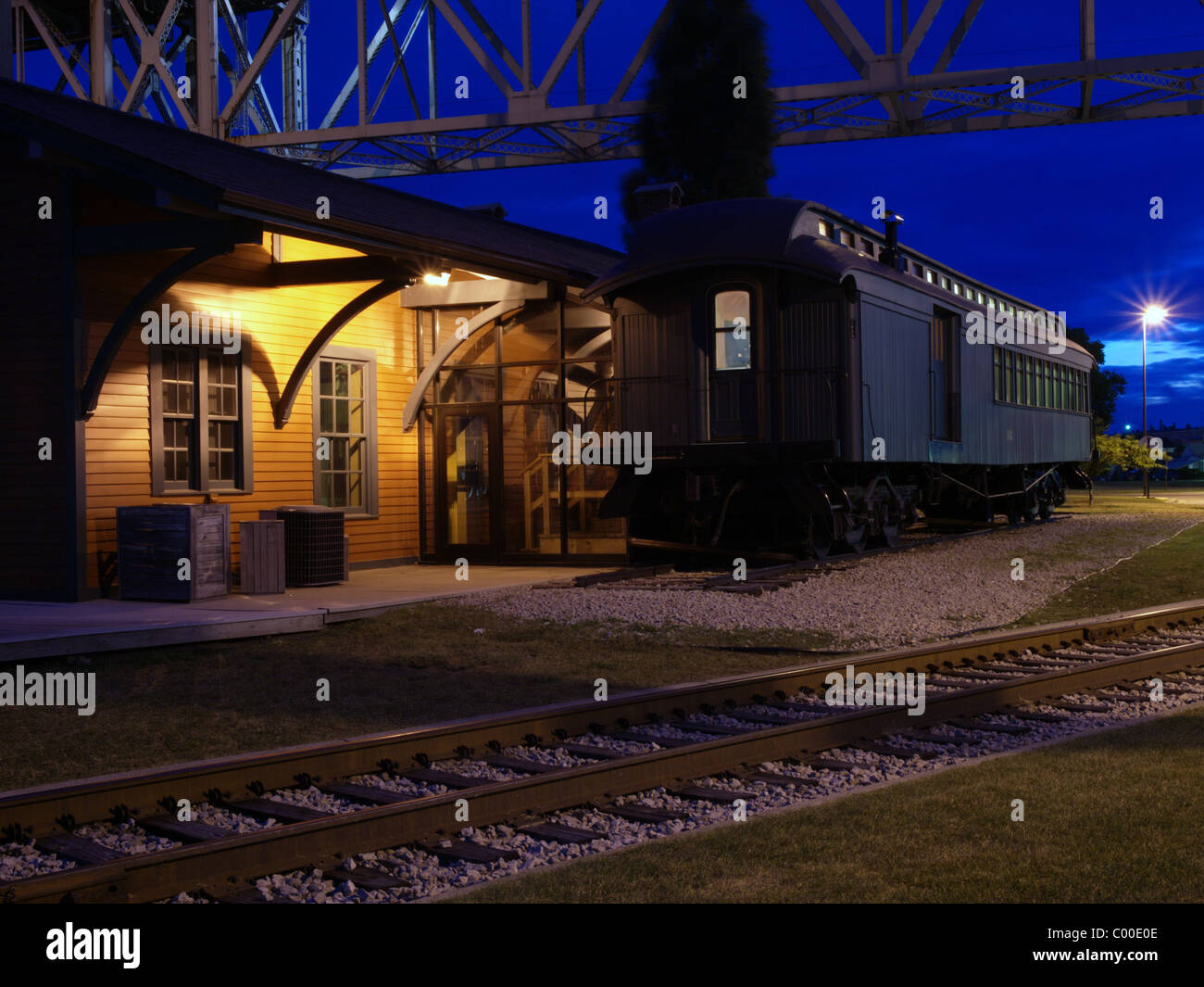 Thomas Edison Depot Train Station in Port Huron Michigan under the Blue ...