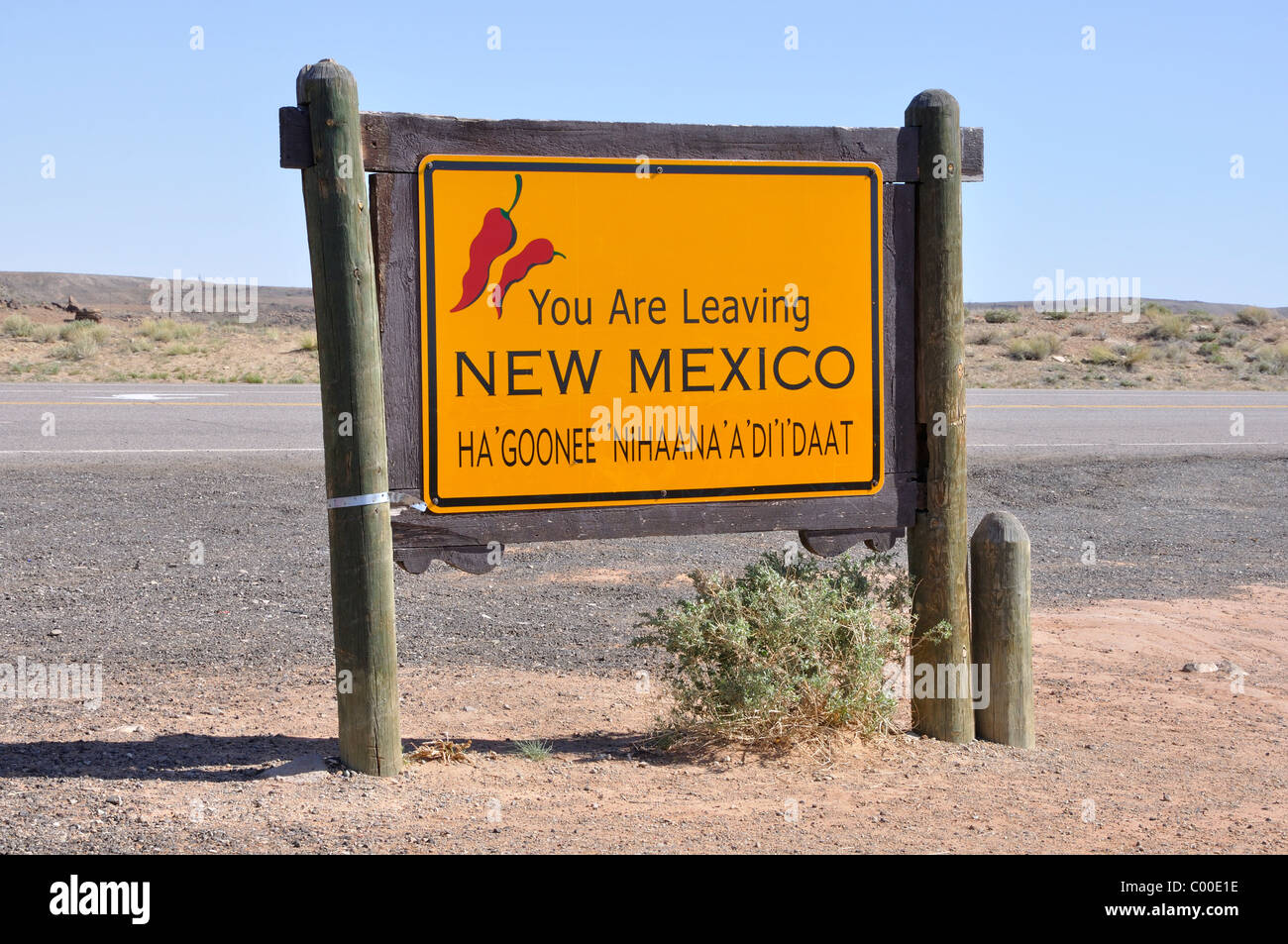 You are leaving New Mexico sign, New Mexico, USA - in English and ...