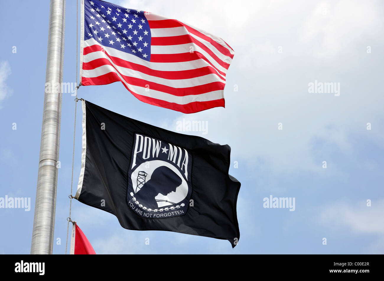 The POW/MIA and US flags Stock Photo - Alamy