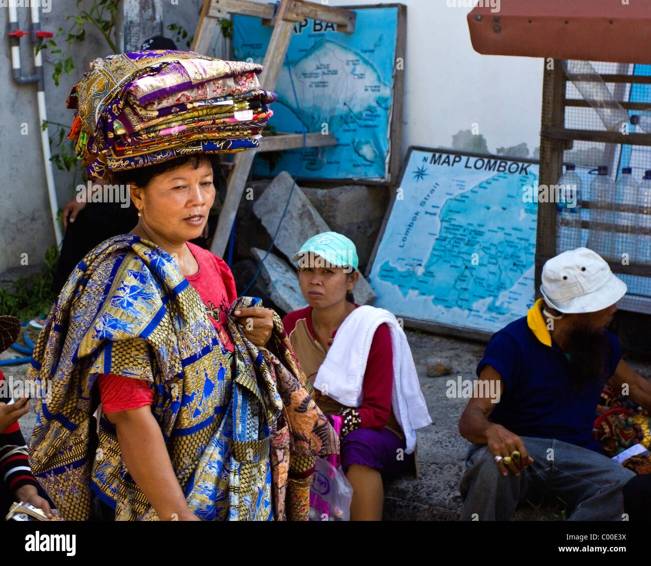 Street vendor selling cloth Bali Stock Photo - Alamy