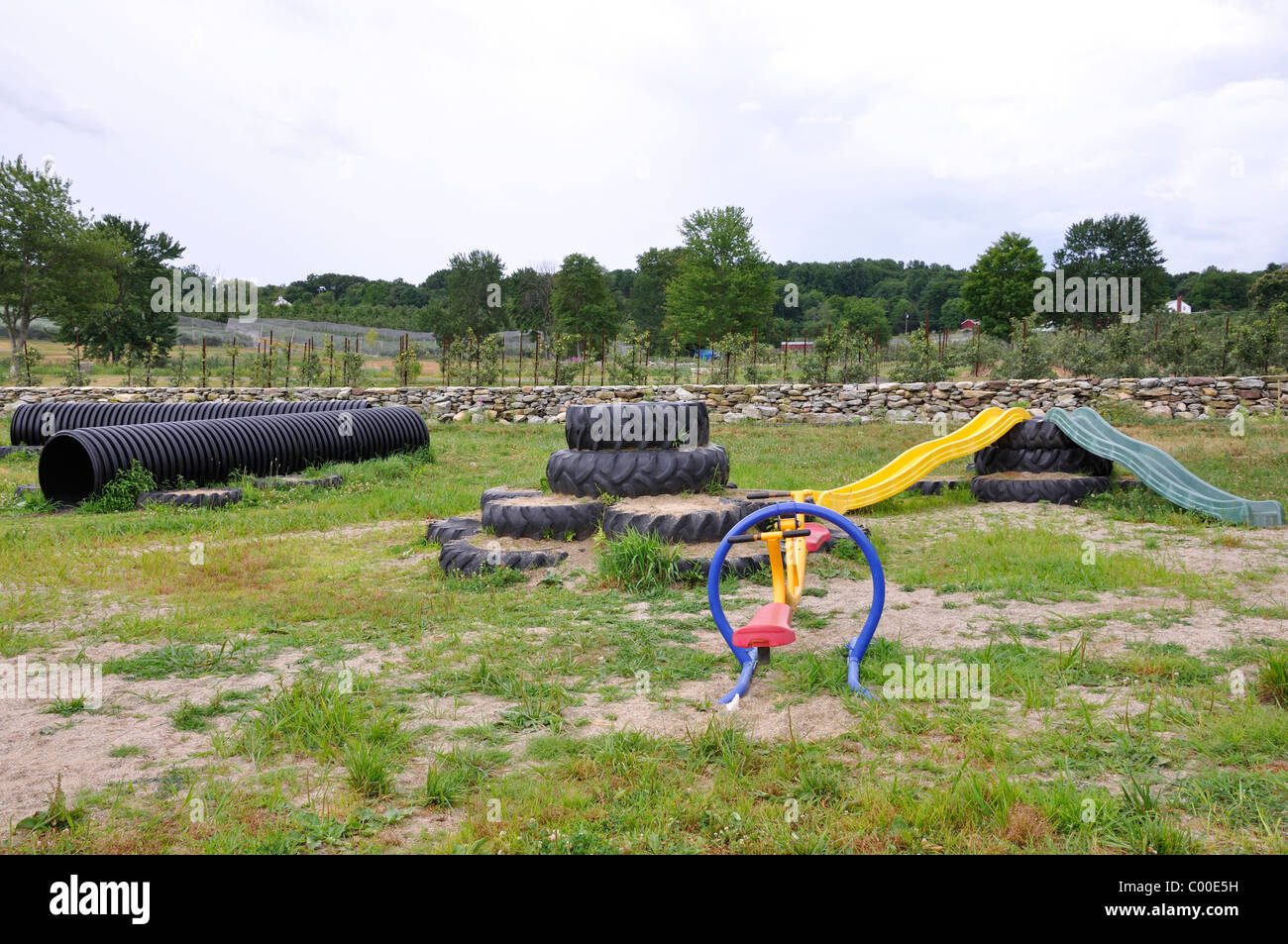 Simple playground on a farm in Wethersfield, Connecticut, New England ...