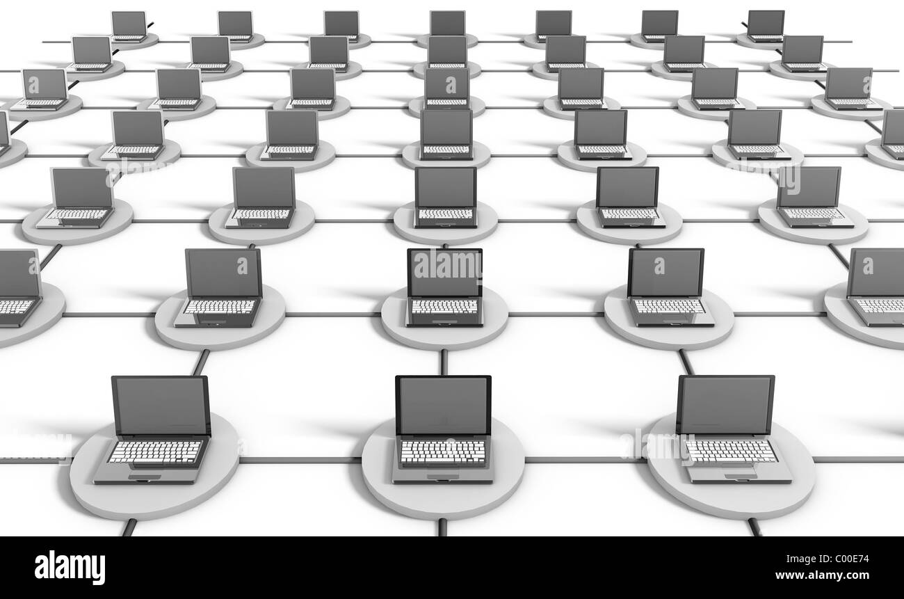 Computer Network on the Internet with PCs Stock Photo - Alamy