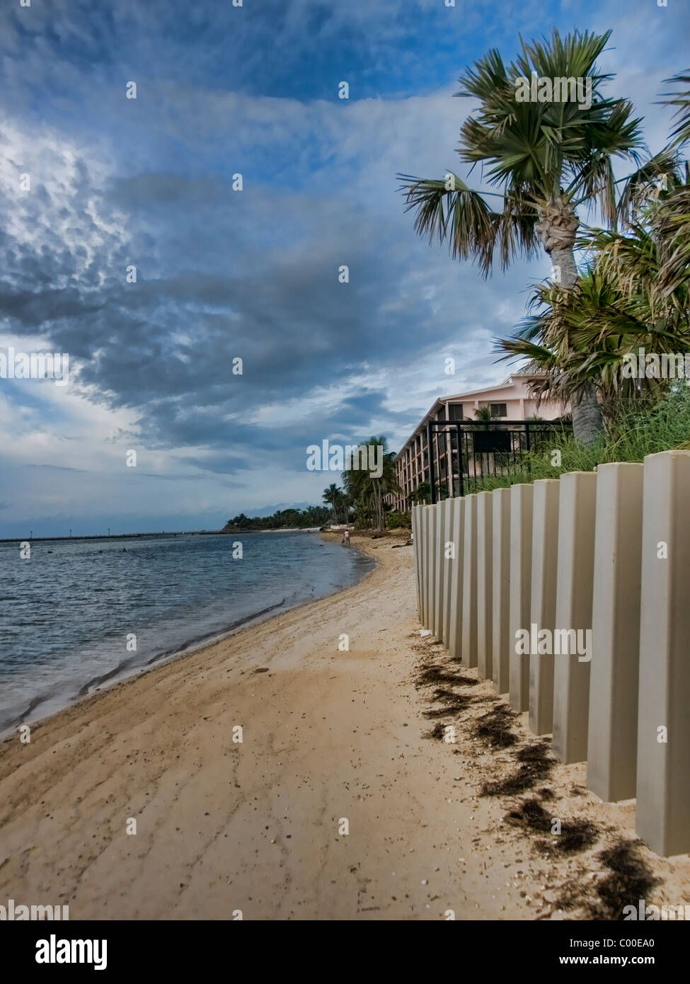 View of Key West Florida beach with hotels in the back ground to the ...