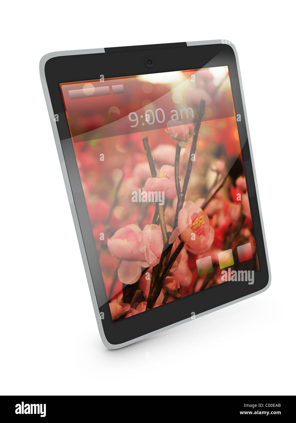 3d rendering, an artist impression, portable tablet pc. isolated on ...