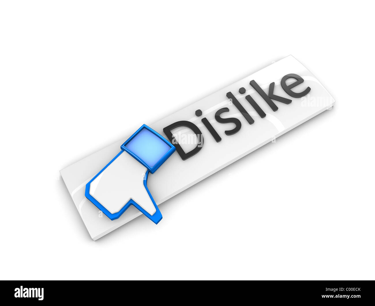 3d rendering; web button Dislike. Isolated on white background Stock ...
