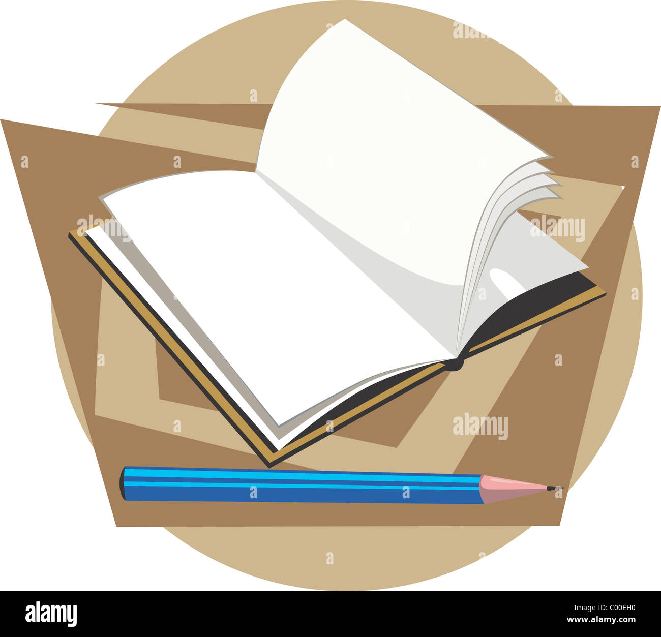 Book and pencil Stock Photo - Alamy