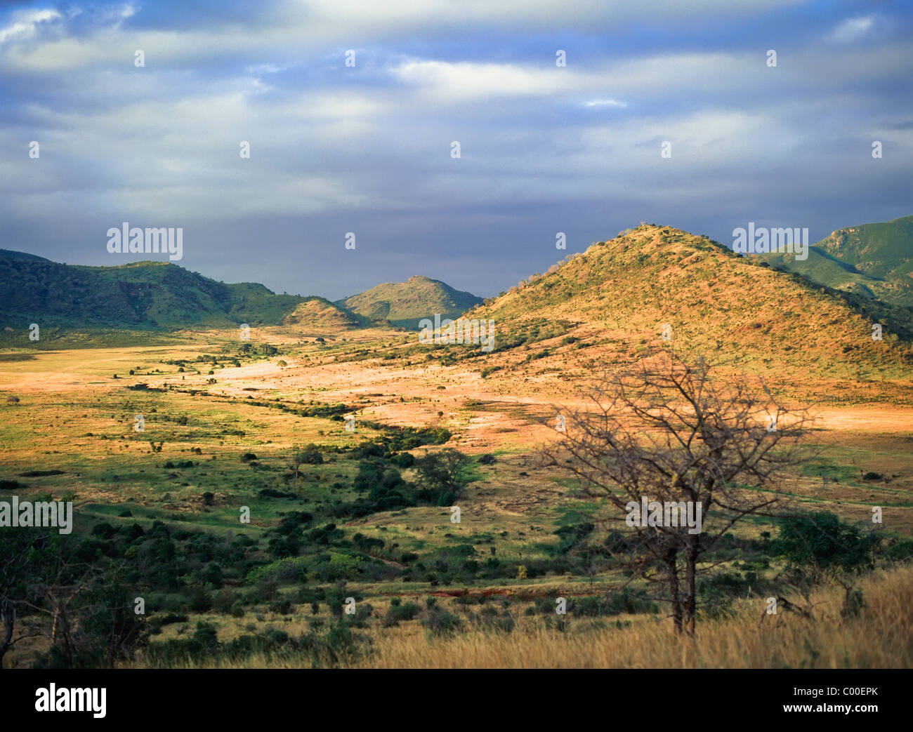 Elevated view of hilly landscape Stock Photo - Alamy