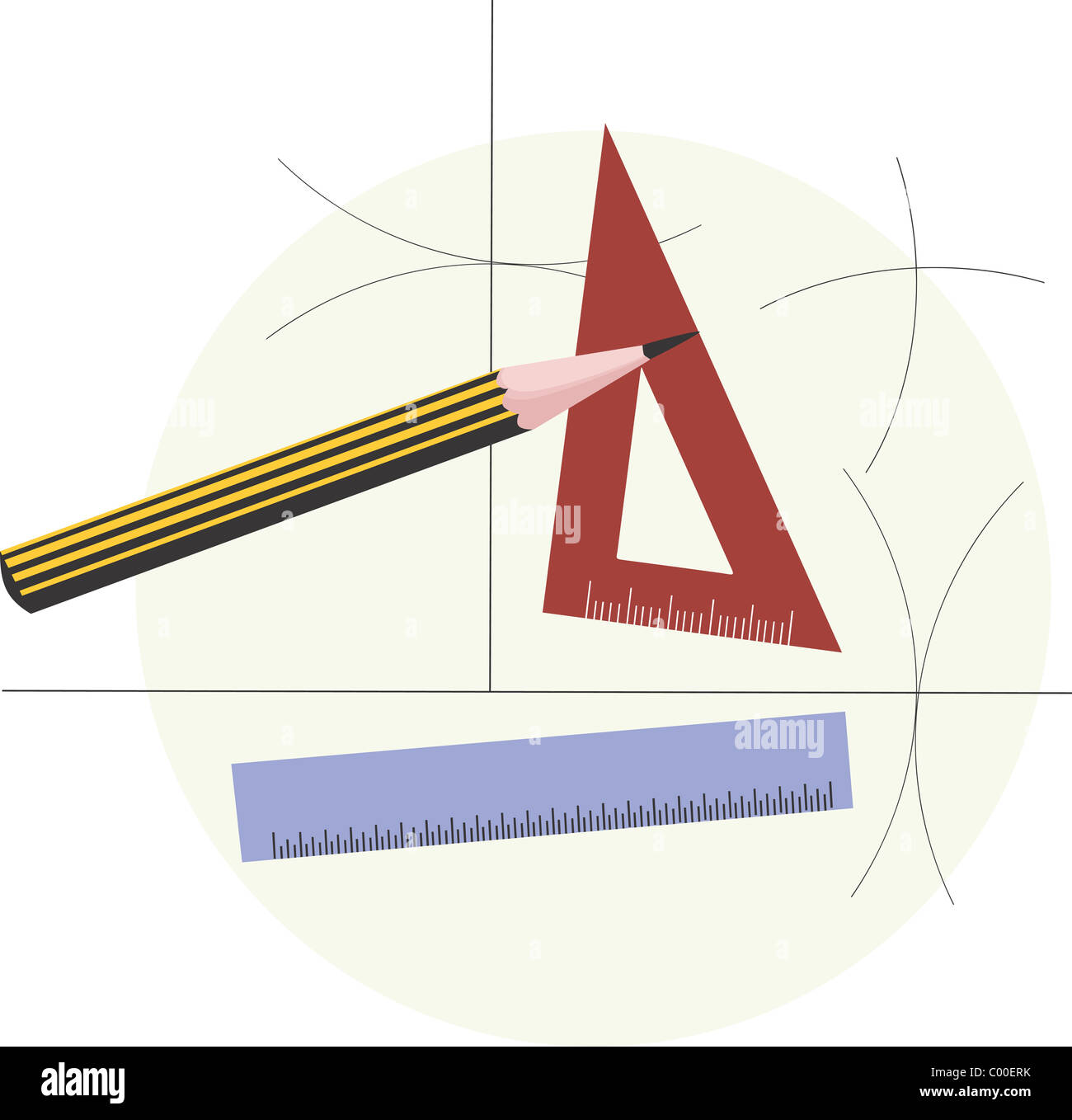 Illustration of protractor hi-res stock photography and images - Alamy