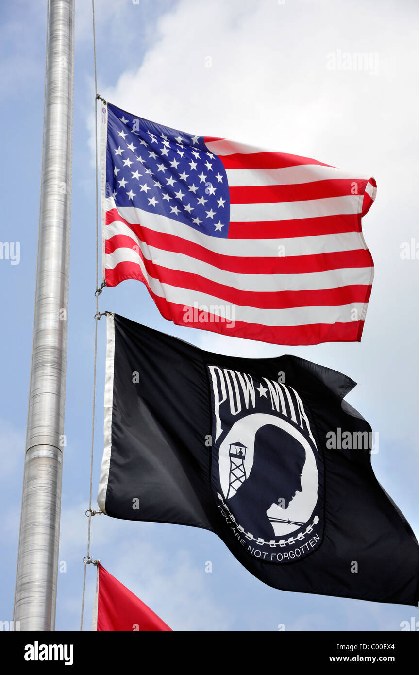 American Flag And Pow Flag