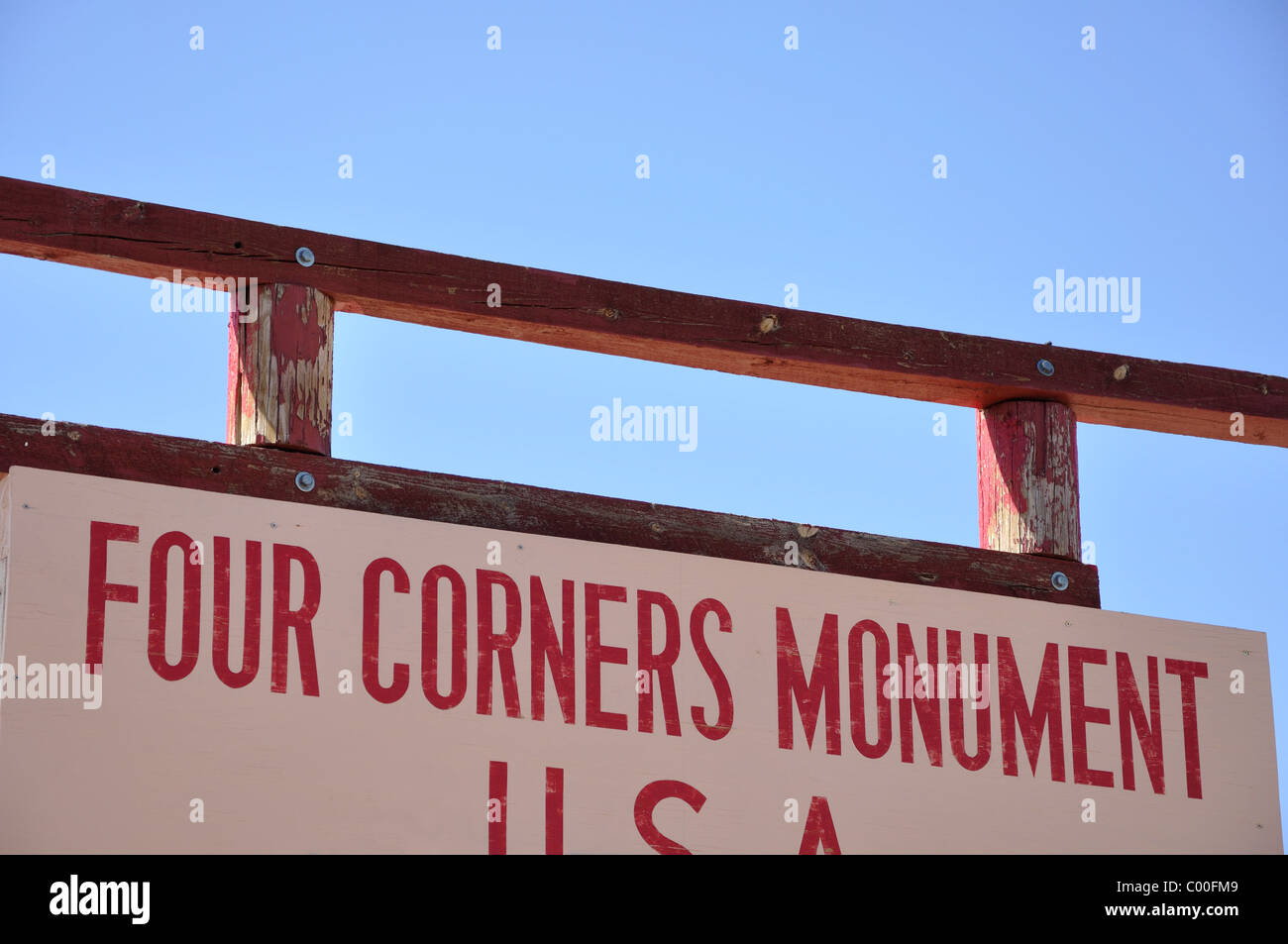 Four Corners Monument direction sign, USA Stock Photo - Alamy