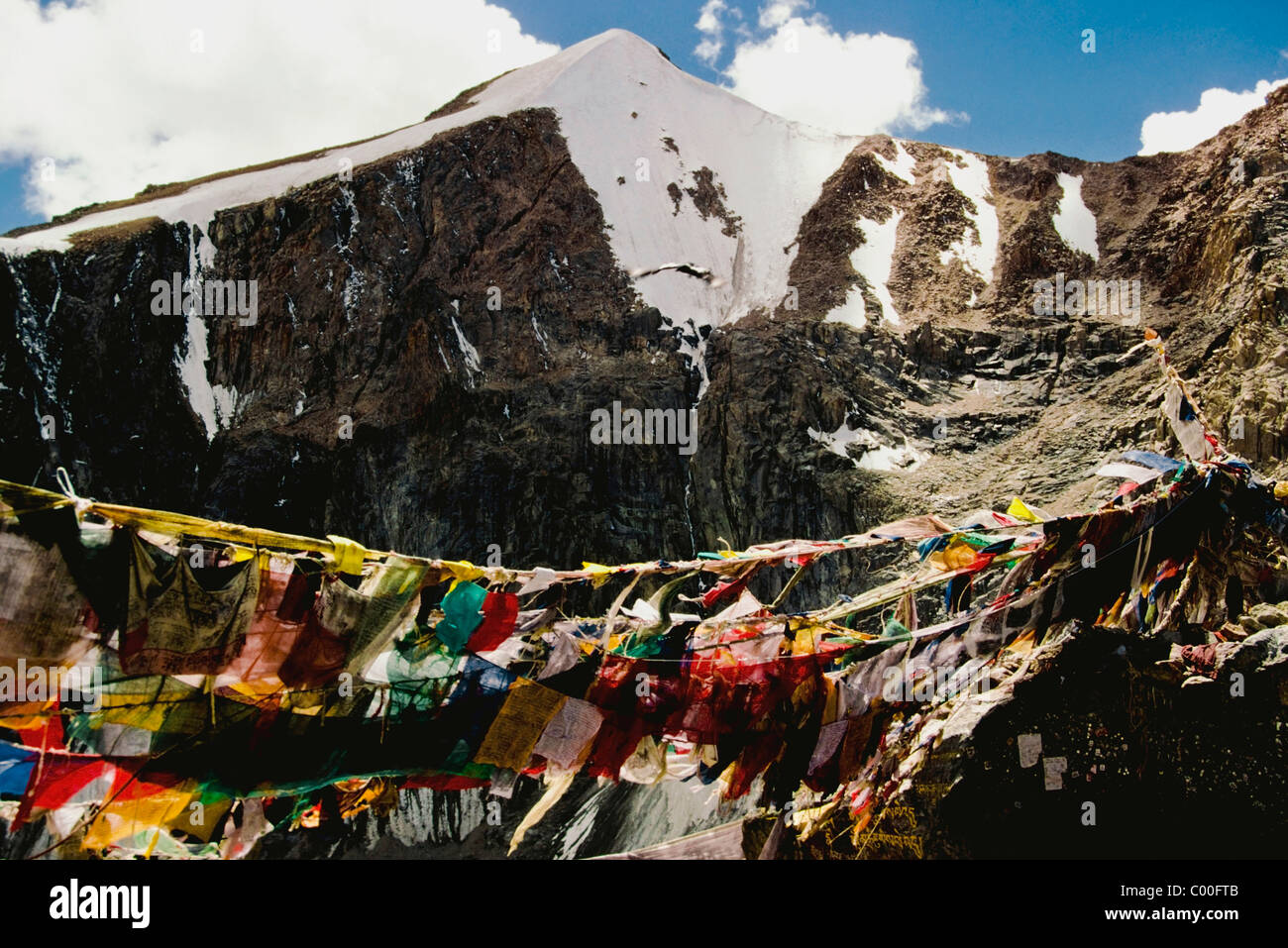 Mt Kailash and prayer flags Stock Photo - Alamy