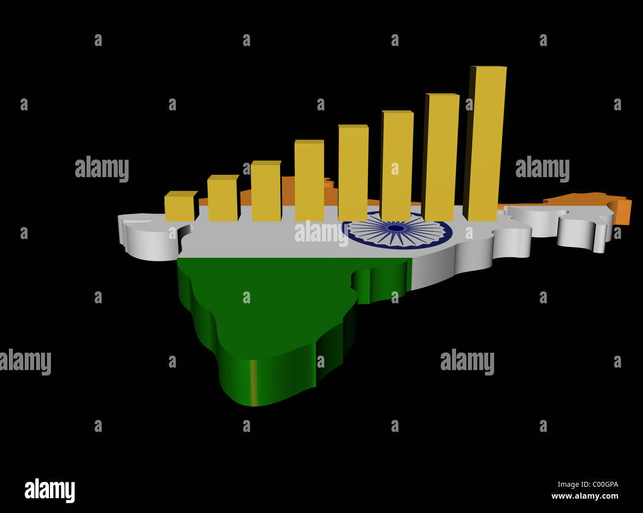 Indian flag on india map hi-res stock photography and images - Alamy