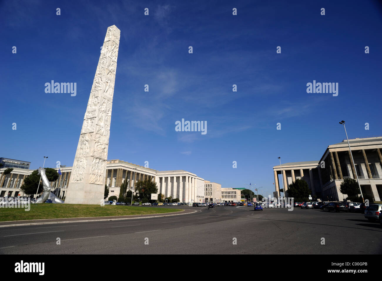 Italy, Rome, Eur, Piazza Guglielmo Marconi, obelisk Stock Photo - Alamy