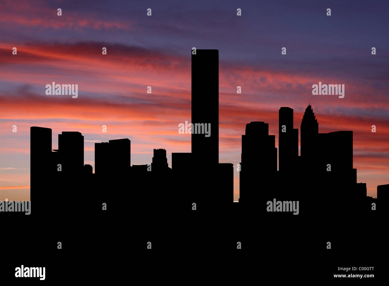 Houston skyline sunset beautiful sky hi-res stock photography and ...