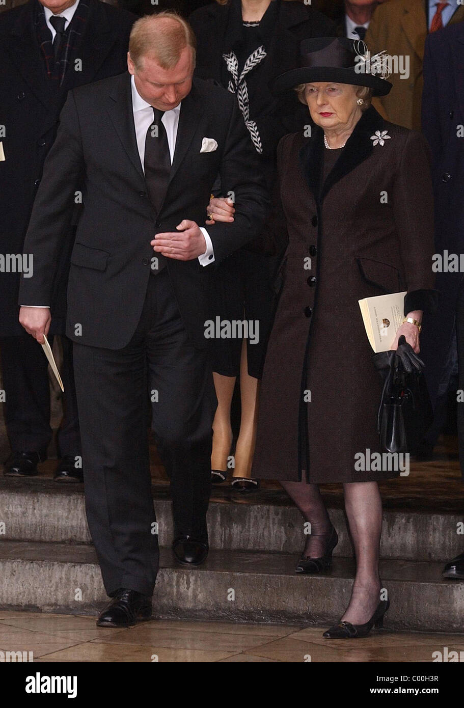 Baroness Thatcher, former Prime Minister, helped at Westminster Abbey ...