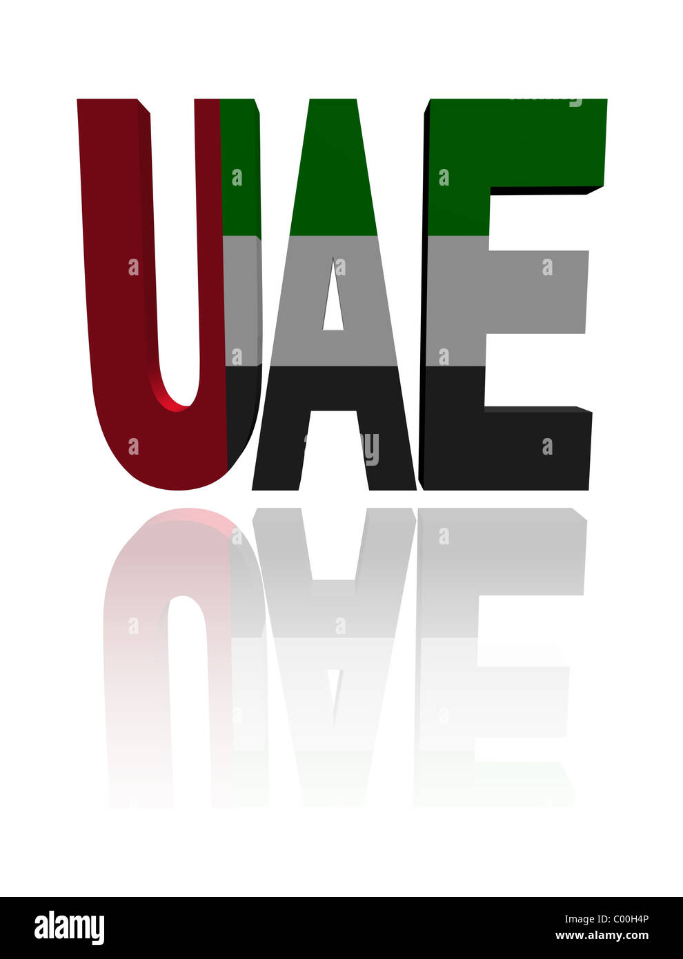 UAE text with their flag illustration Stock Photo - Alamy
