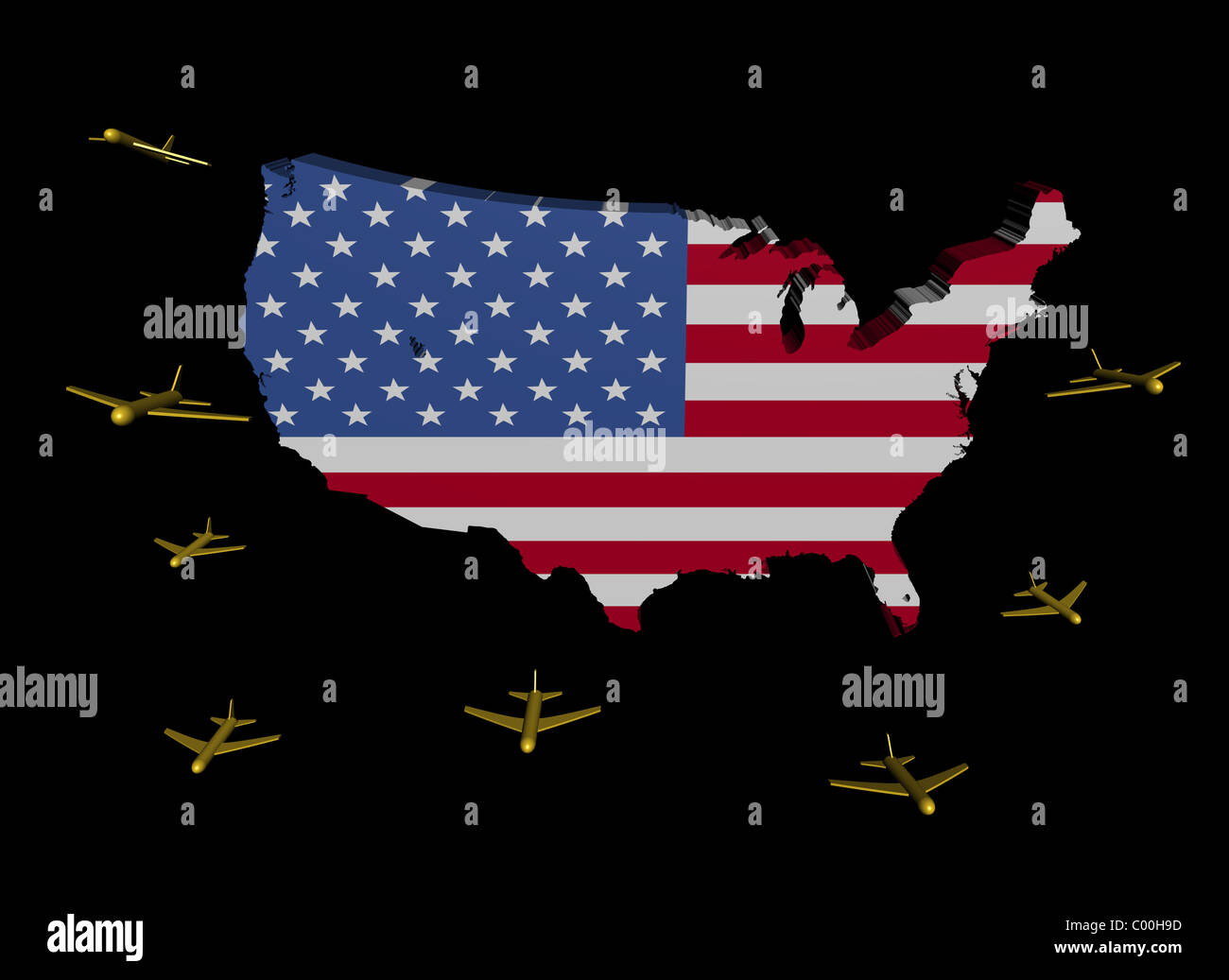 Usa flag flying illustration hi-res stock photography and images - Alamy