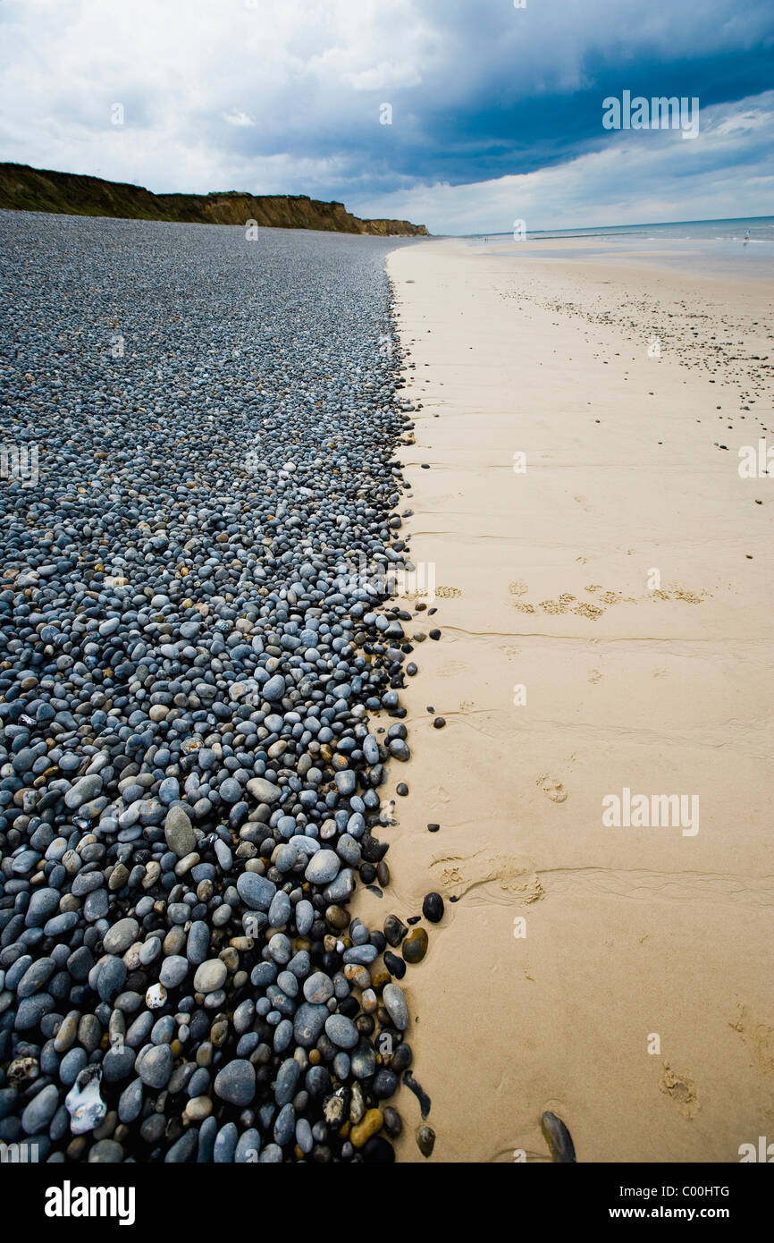 Pebble and sand split beach Stock Photo - Alamy
