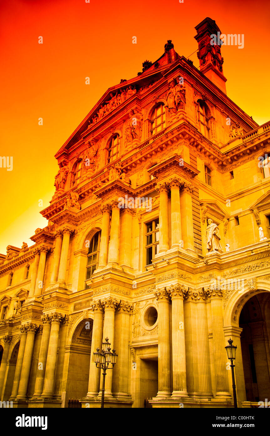 Louvre museum sunset hi-res stock photography and images - Alamy