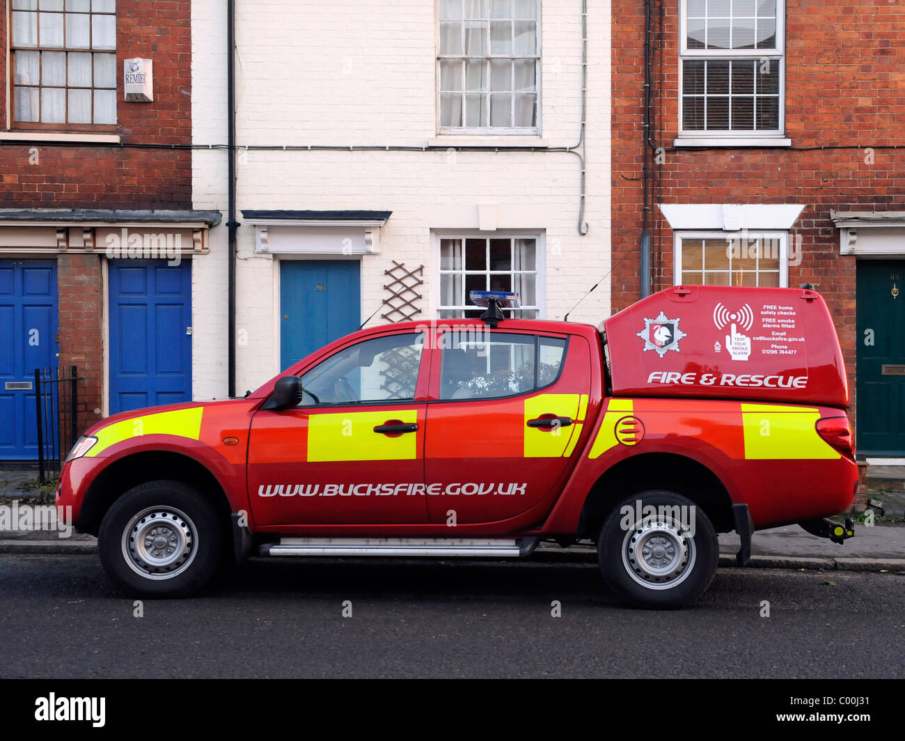 A fire safety vehicle promoting fire safety check Stock Photo - Alamy