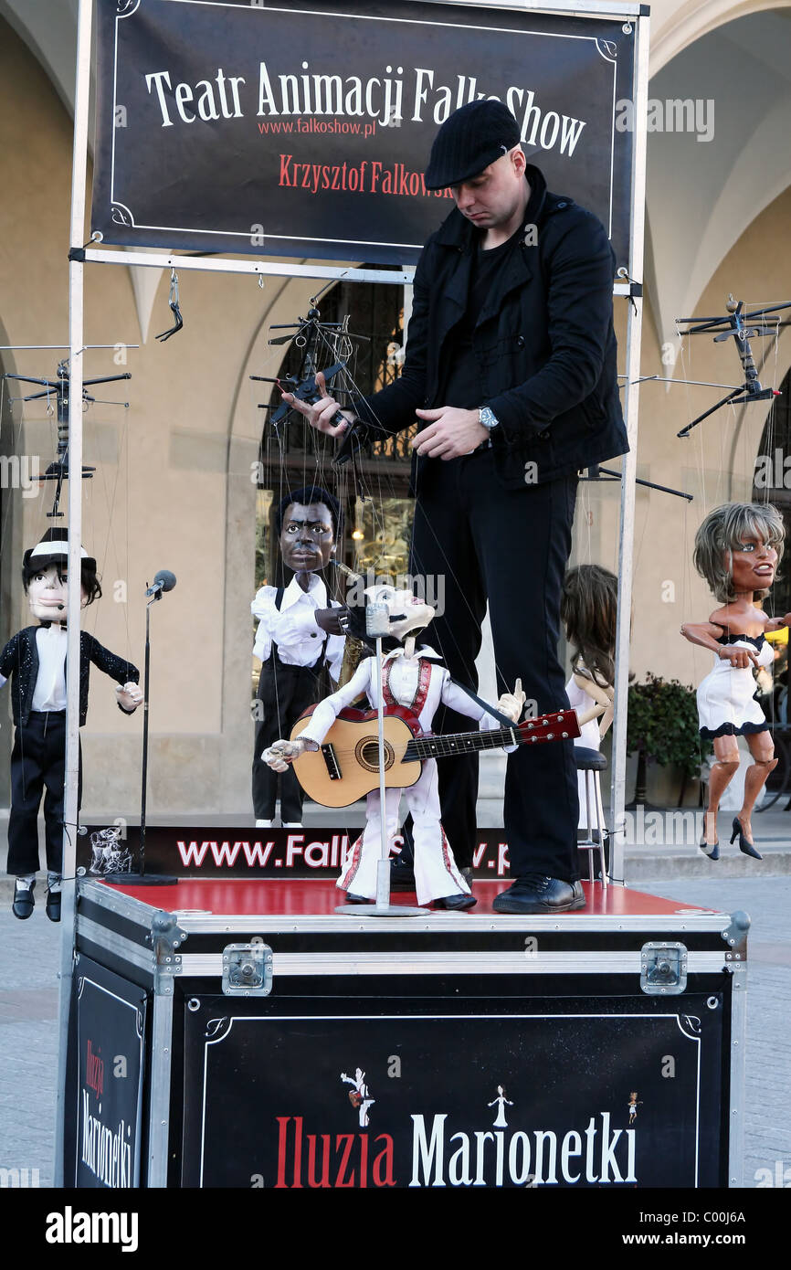 Puppet show in a Krakow market square. Poland Stock Photo - Alamy
