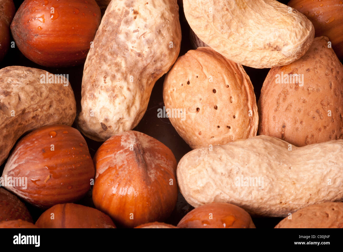 macro picture of nuts lovely background Stock Photo - Alamy