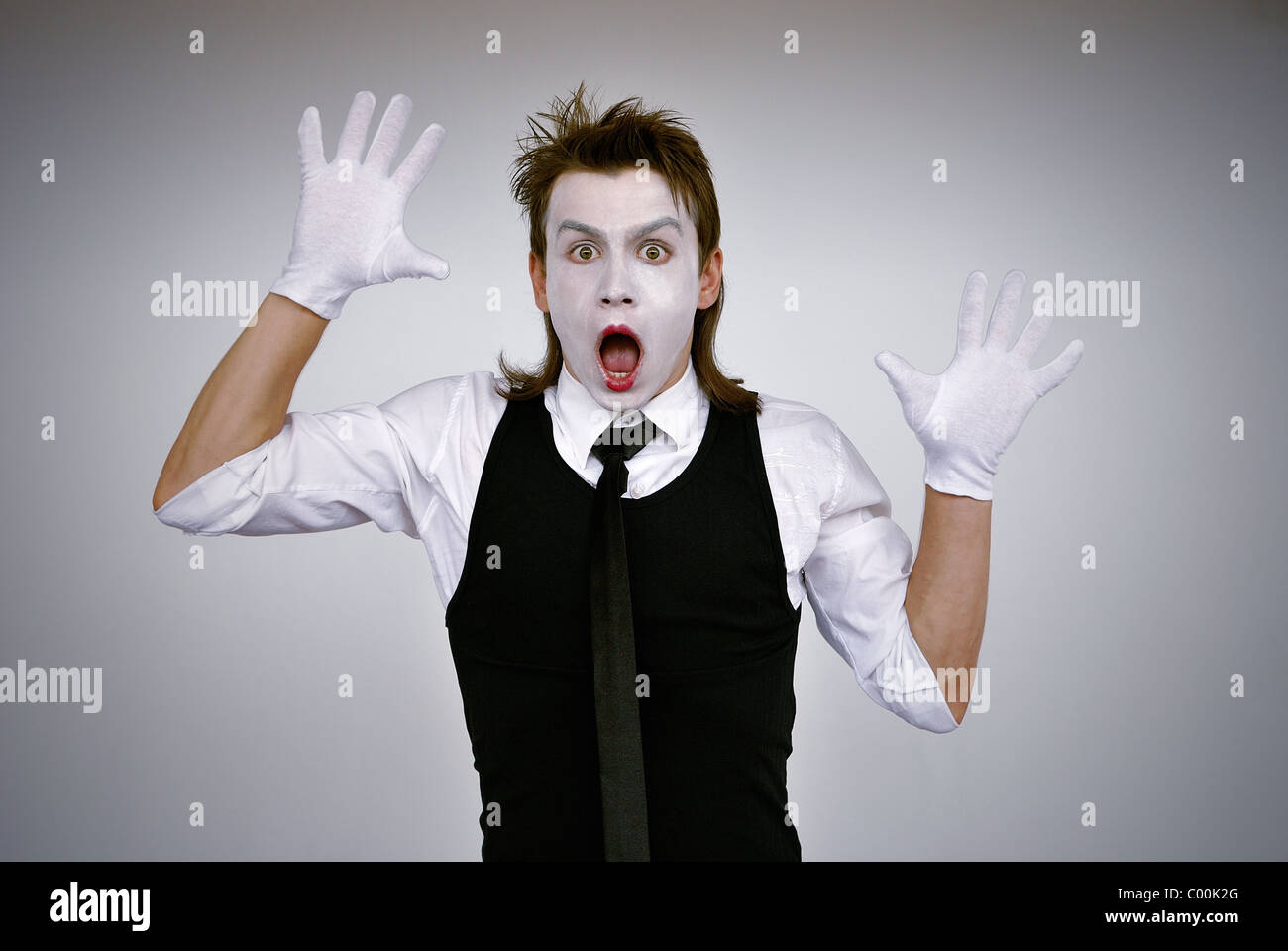 pensive dramatic mime actor. Close-up Stock Photo - Alamy