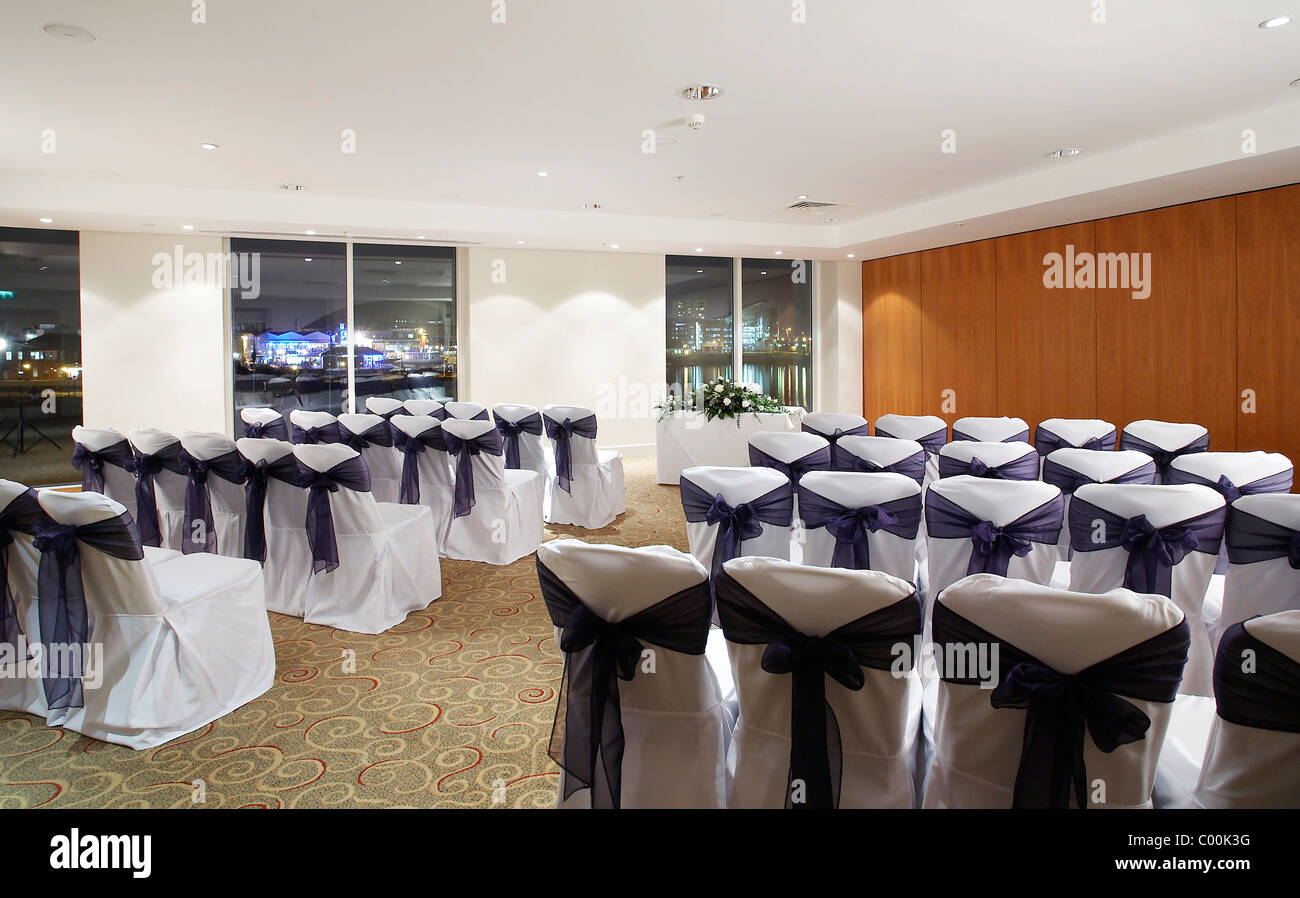 Hotel wedding ceremony room at St Davids hotel, Cardiff Stock Photo - Alamy