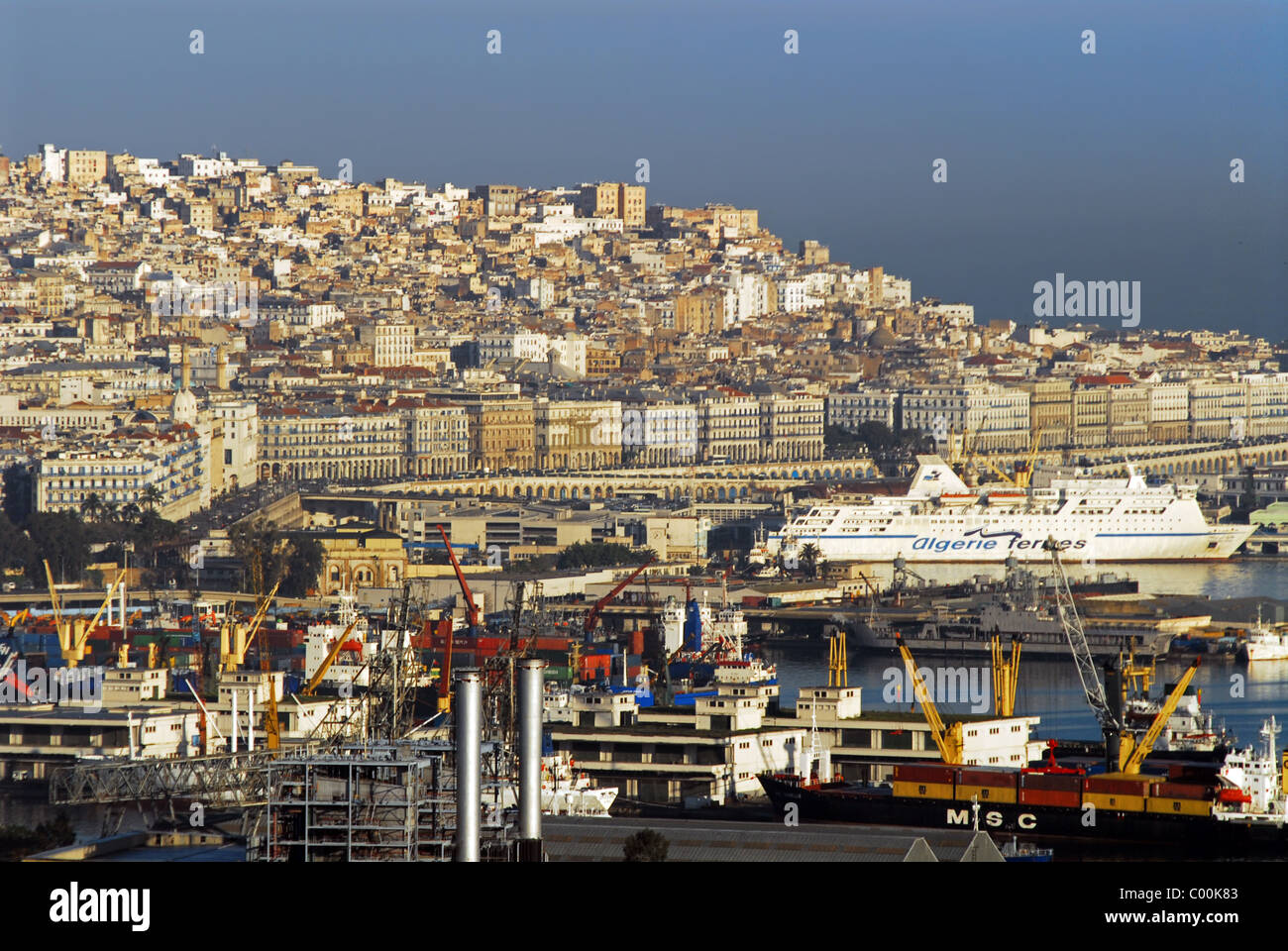 Algeria, Alger, aerial view of congested buildings in city Stock Photo ...