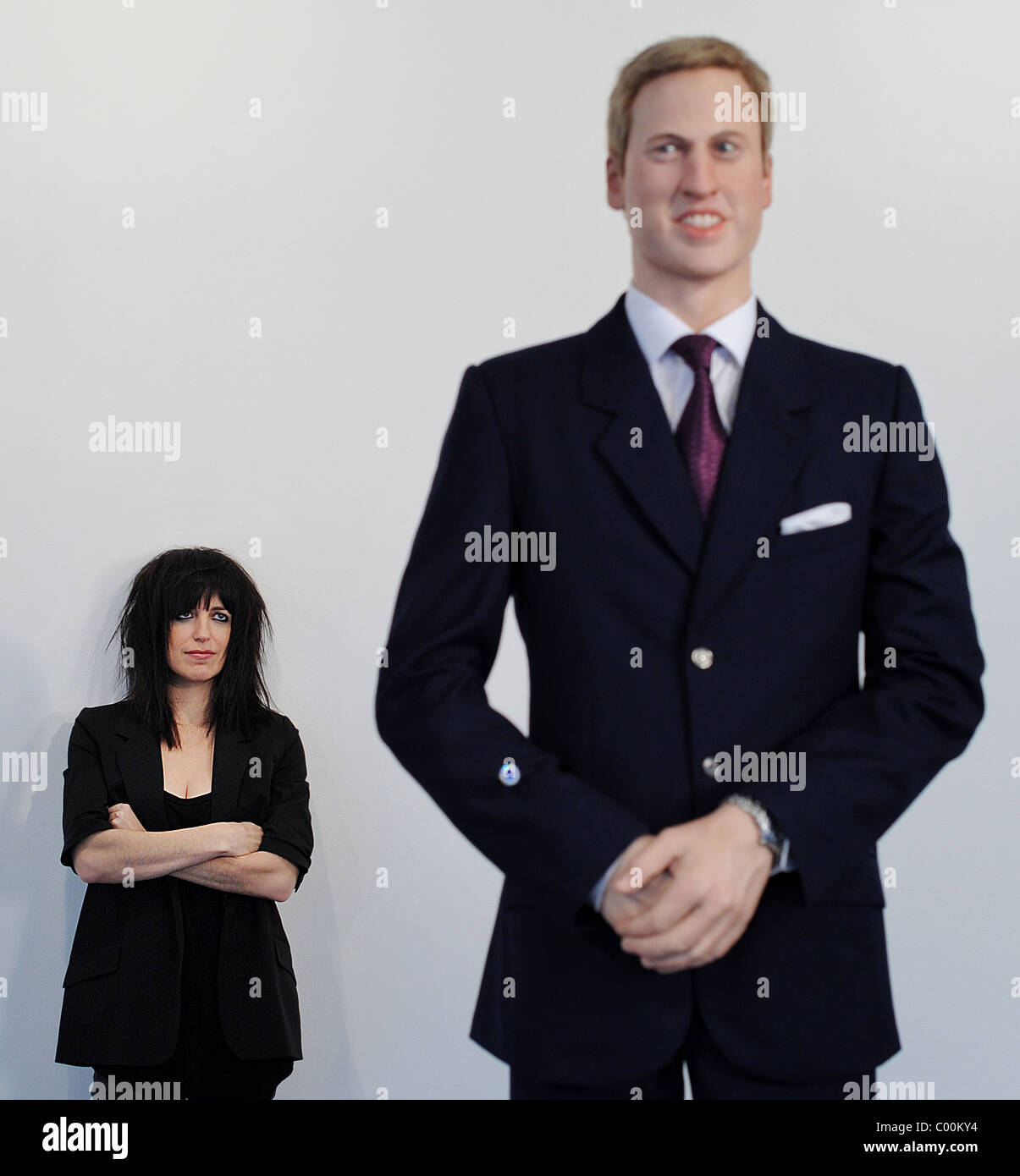 American artist Jennifer Rubell is seen with a life-sized wax model of ...
