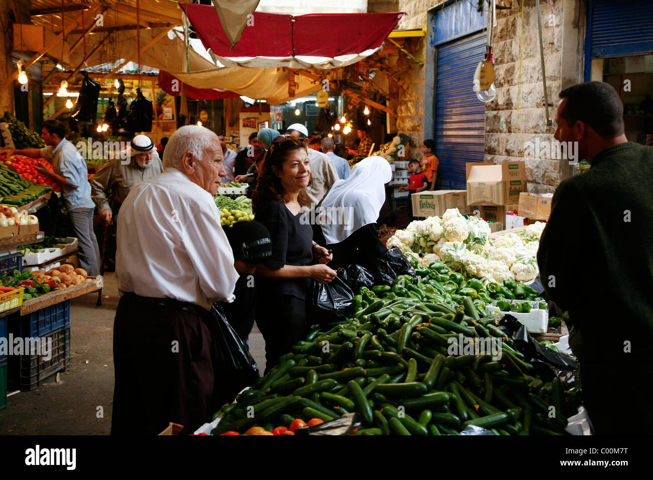 Fruits and vegetables market in the downtown Amman, Jordan Stock Photo ...