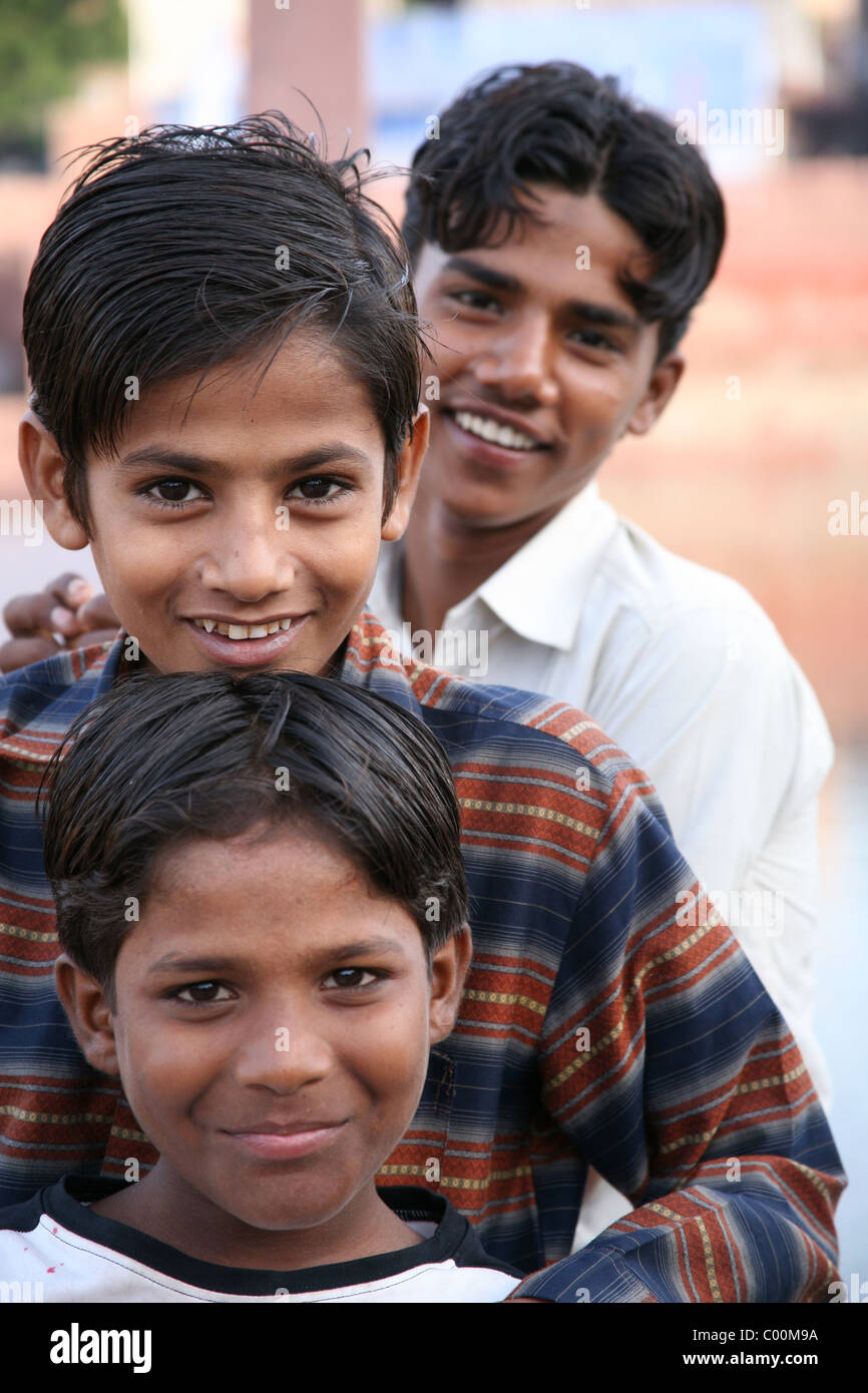 A portrait of three Indian brothers Stock Photo - Alamy