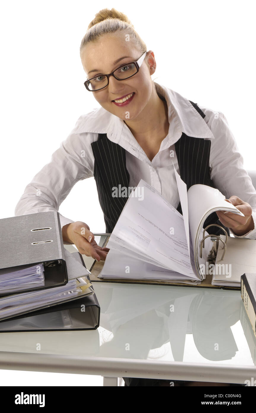 Young manager, a secretary with document Stock Photo - Alamy