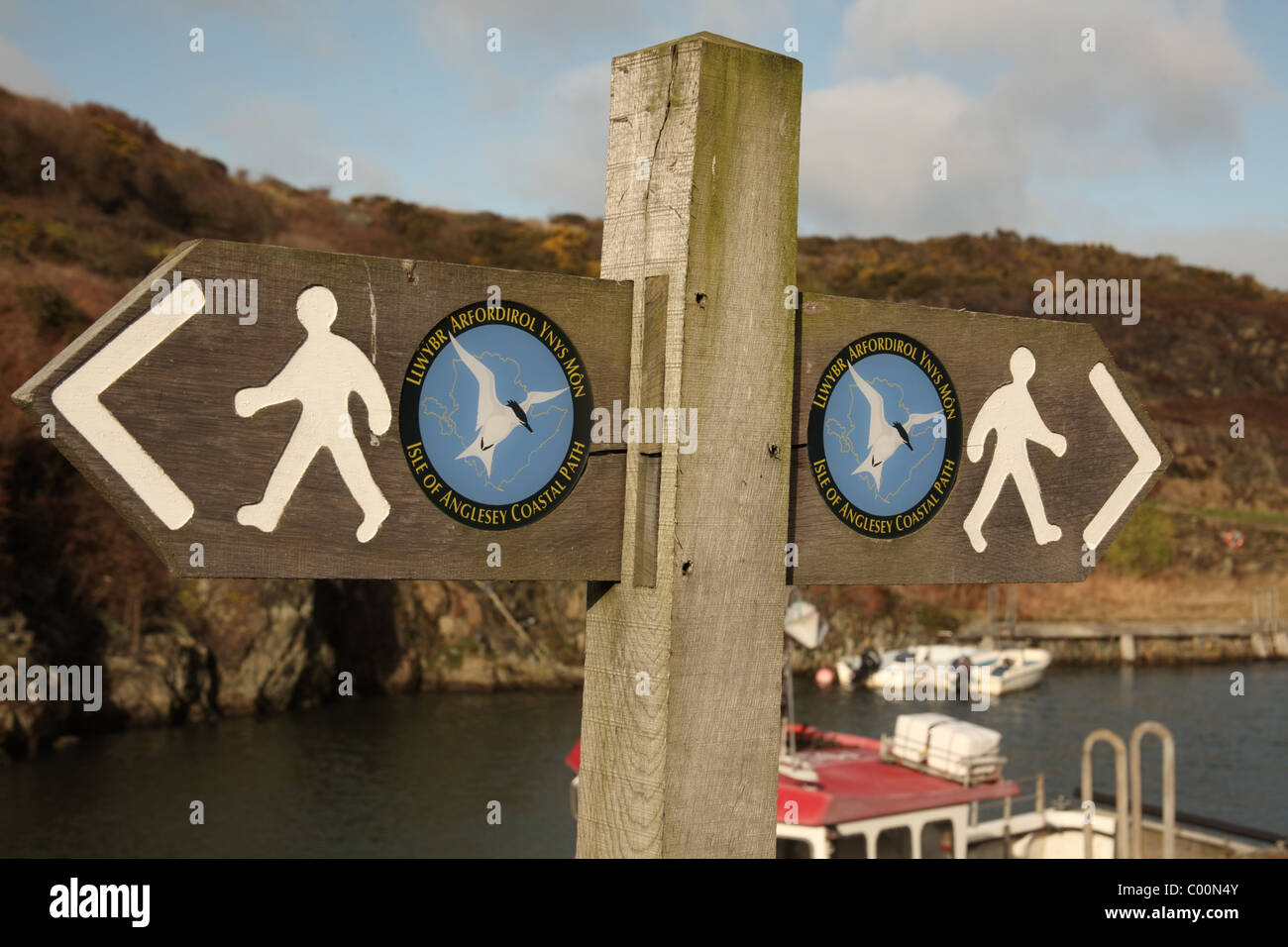 Sign for Isle of Anglesey Long Distance Footpath Stock Photo - Alamy