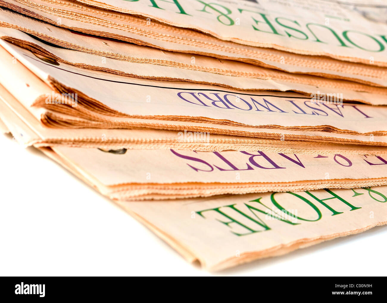 News papers on the white table Stock Photo - Alamy
