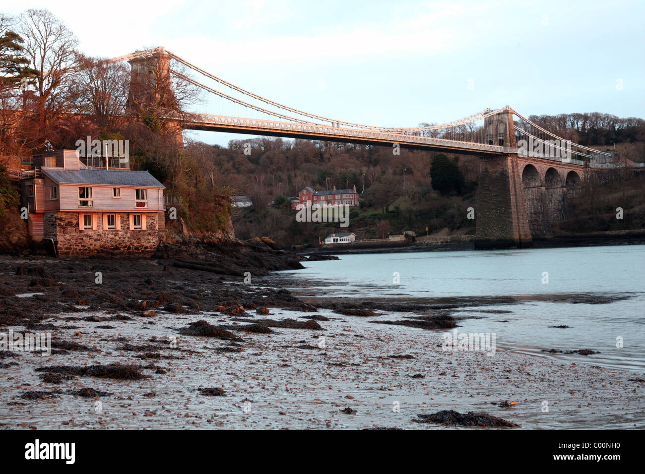 Menai Bridge over the Menai Straits, Anglesey, Wales Stock Photo - Alamy