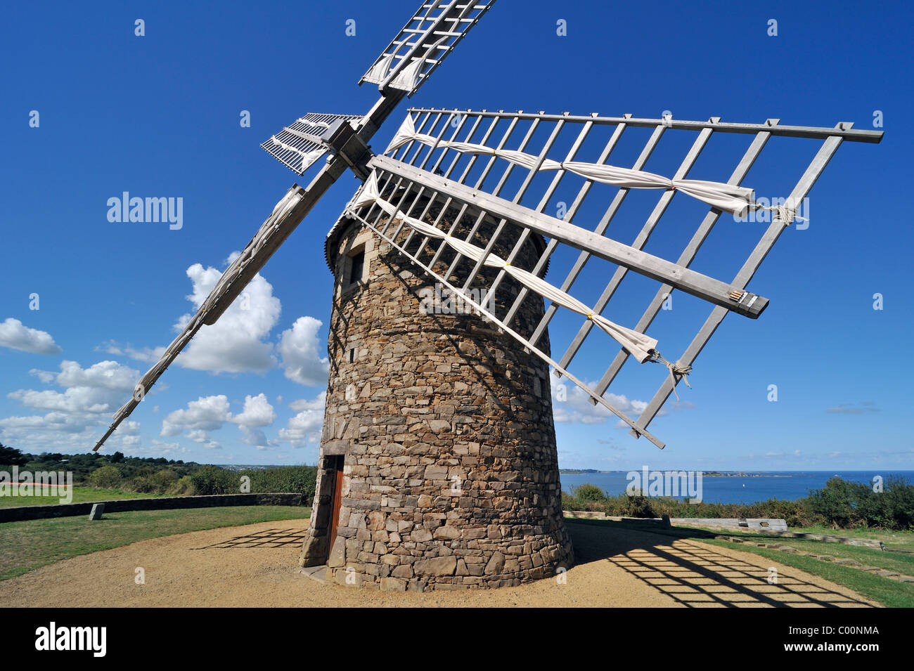 Moulin de Craca, a traditional stone windmill in Plouézec, Brittany ...