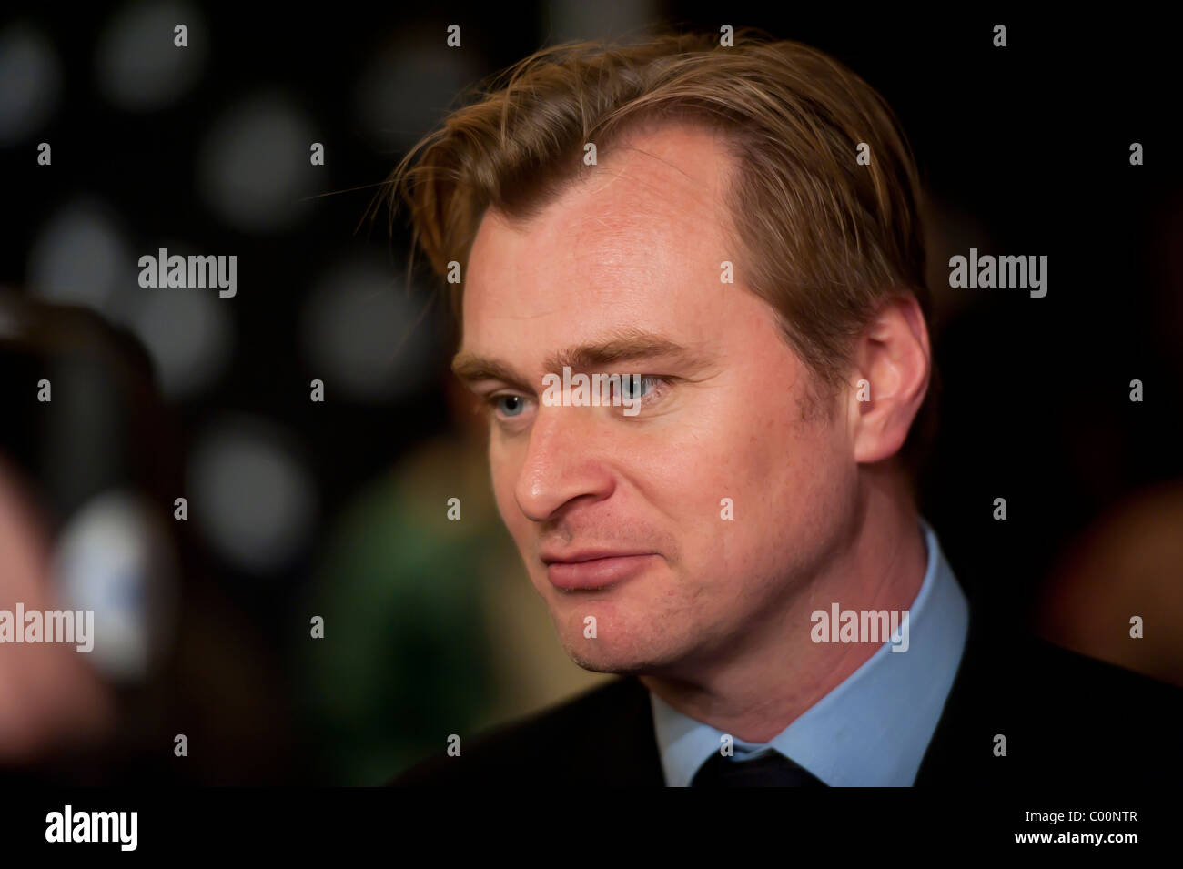 Inception director talks to the press at SBIFF Stock Photo - Alamy