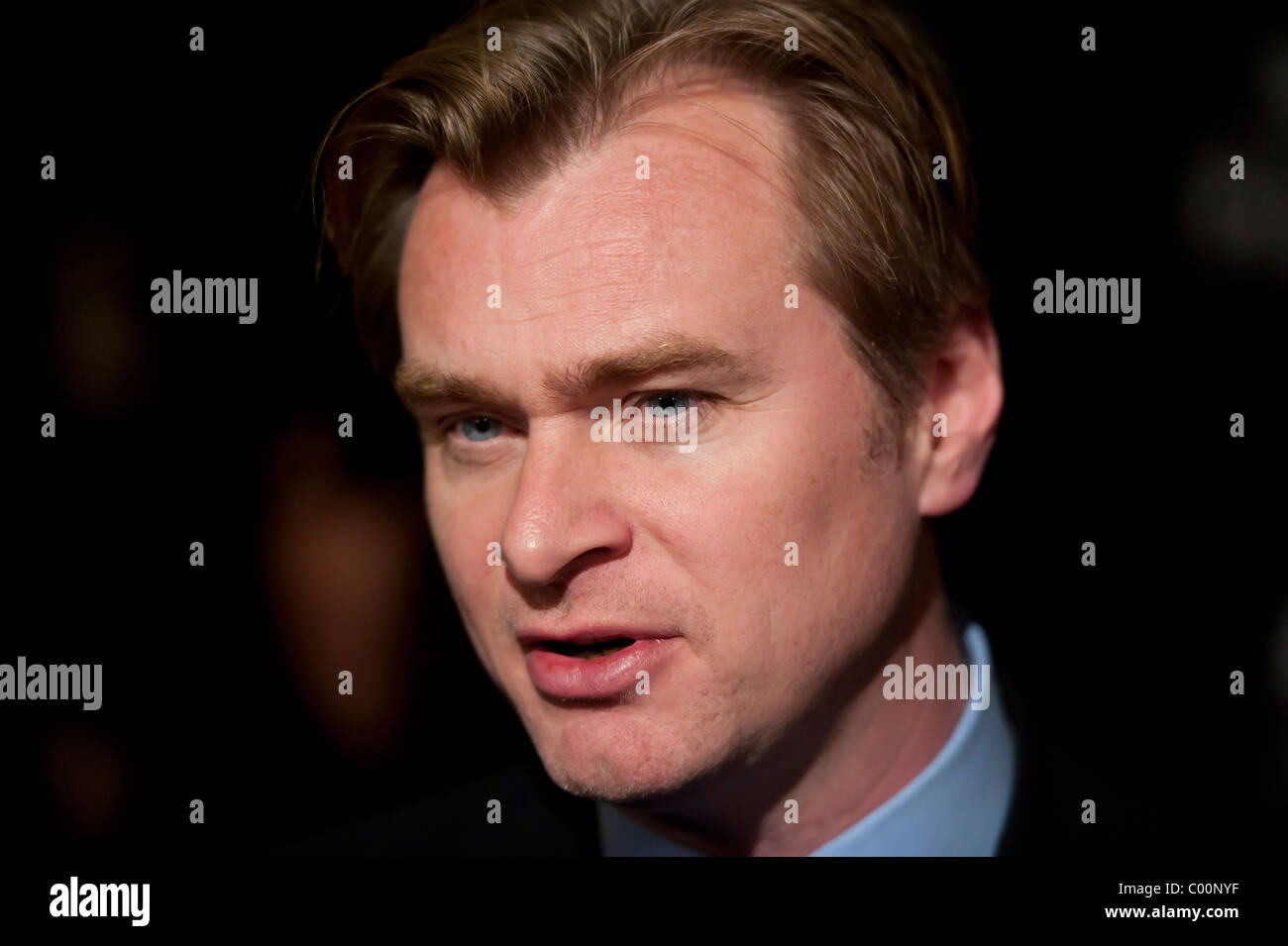 Inception director talks to the press at SBIFF Stock Photo - Alamy