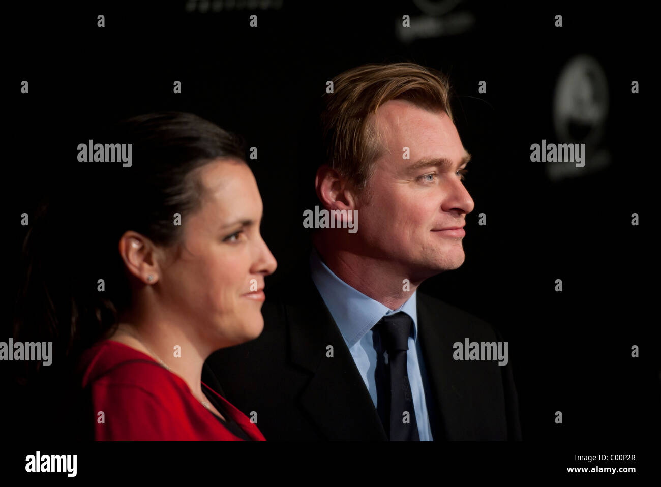 Inception director and his producer wife, Emma Thomas, on the red ...
