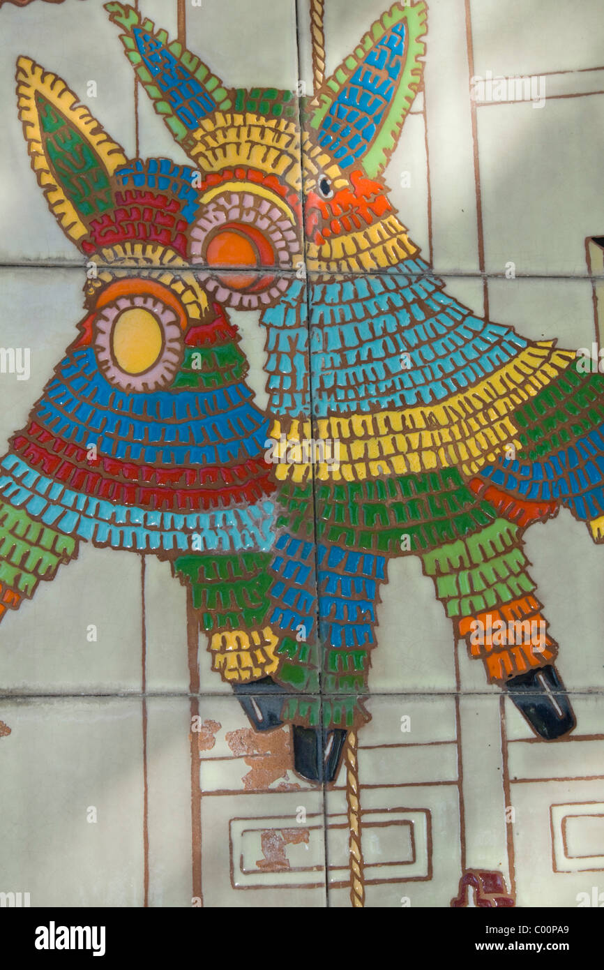 Wall Tiles depicting Mexican Pinata In San Antonio Texas, US Stock ...