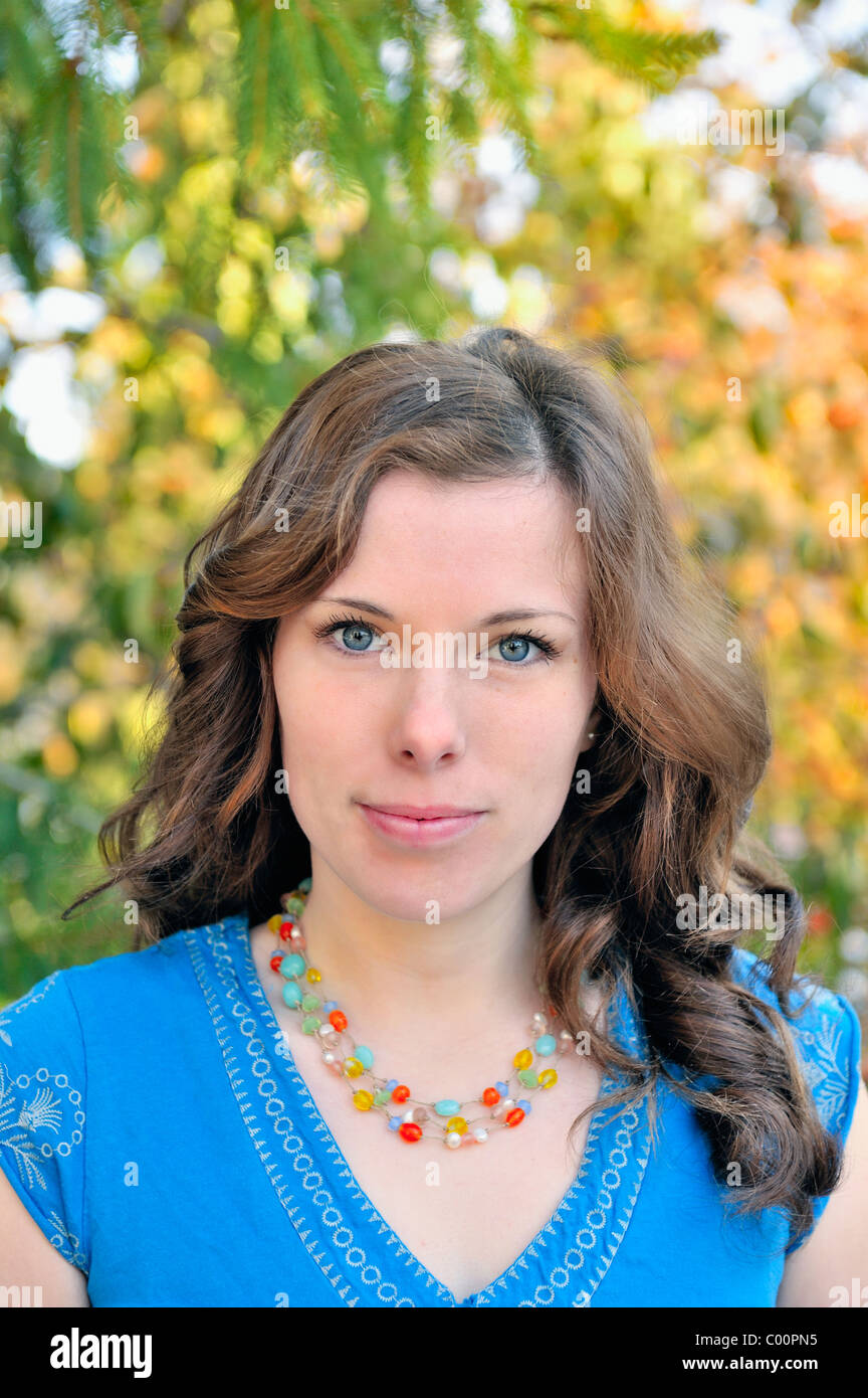 Beautiful Young Woman 20s Portrait facing camera taken outside in ...