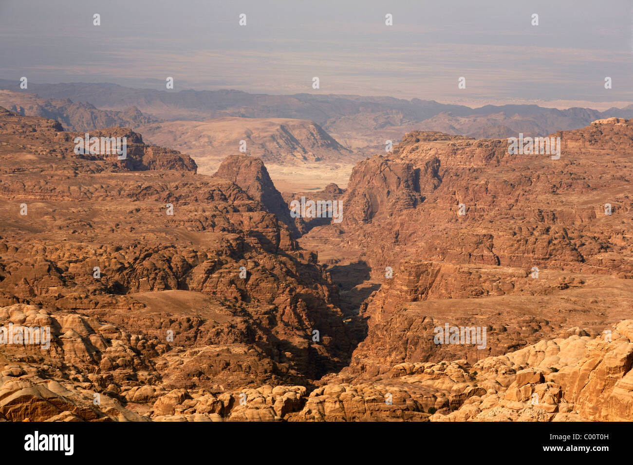 View from above Petra into Wadi Araba, Petra, Jordan Stock Photo - Alamy