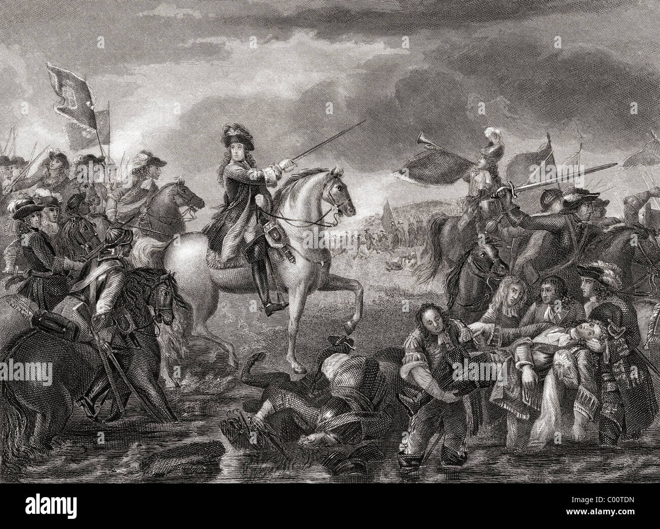 King William III, 1650 - 1702 at the Battle of the Boyne, Ireland in ...