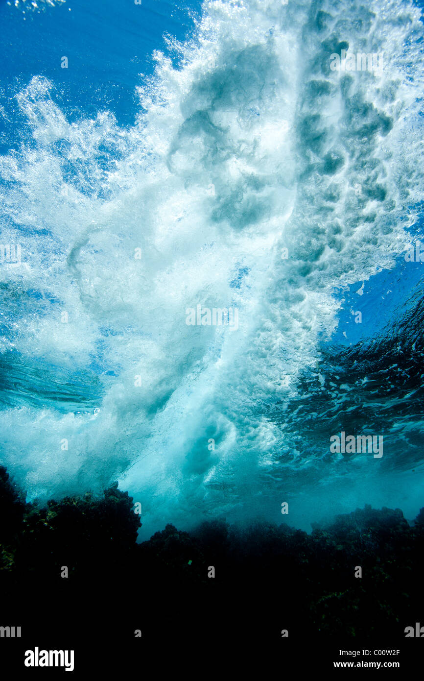 Underwater view of crashing waves Stock Photo - Alamy