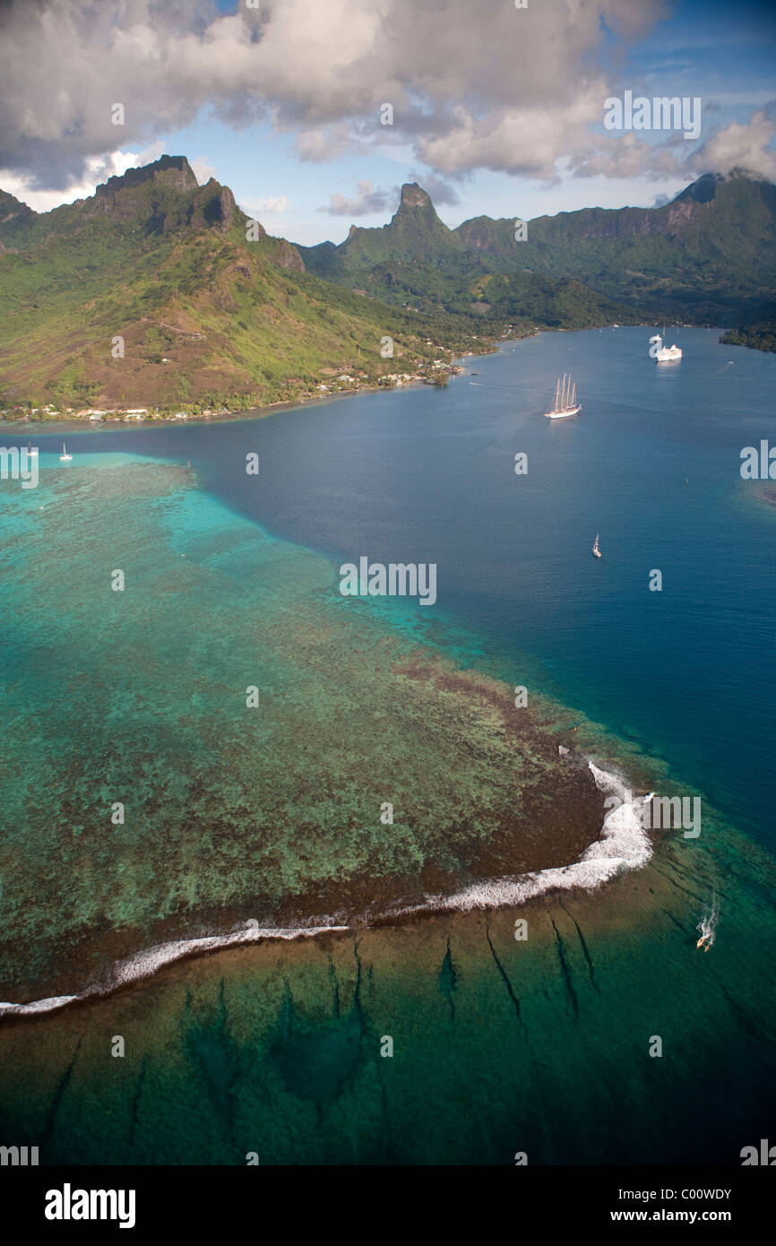 Aerial photo, Cook's Bay, Moorea Stock Photo - Alamy