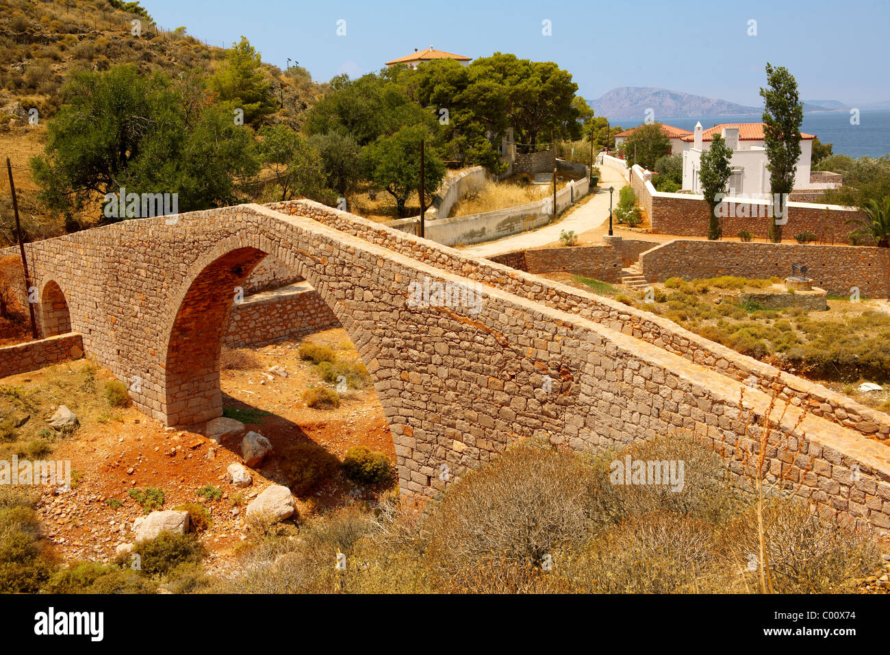 Ancient pack horse bridge at Vlychos , Hydra, Greek Saronic Islands ...