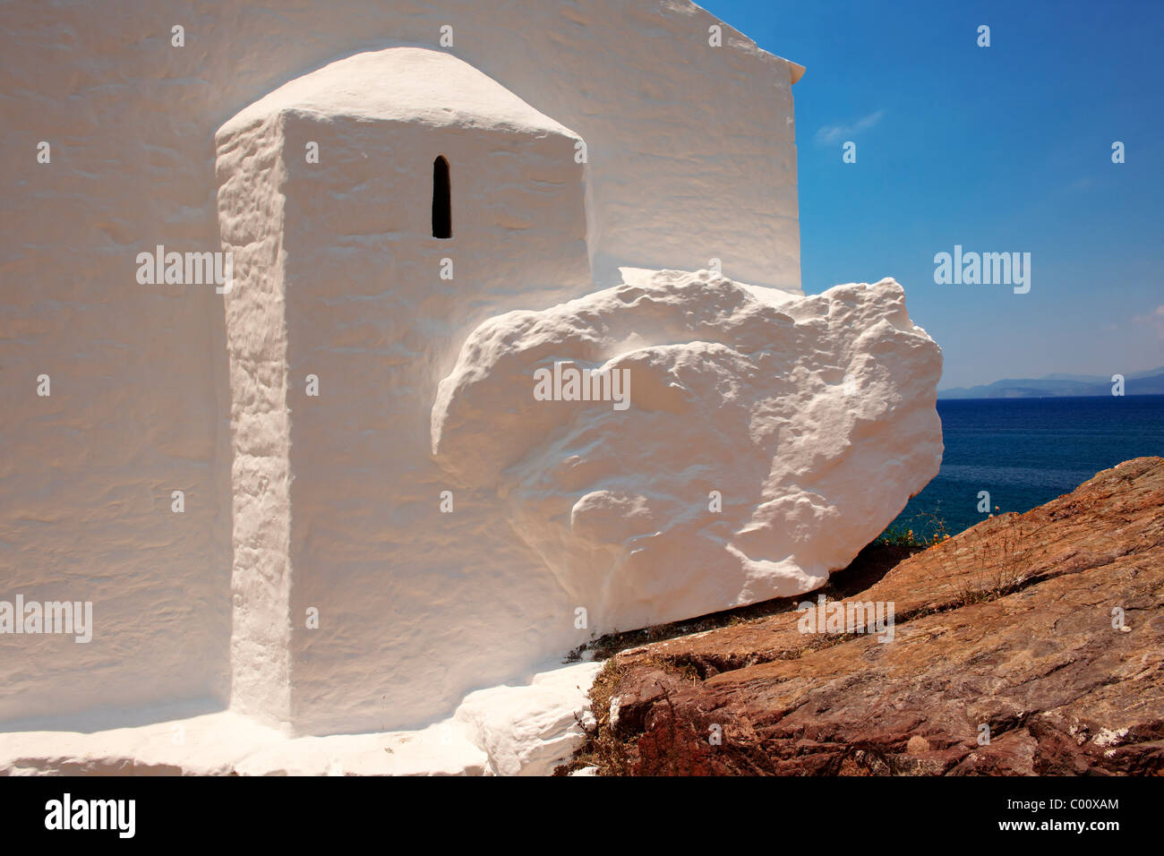 Greek Orthodox chapel at Vlychos, Hydra, Greek Saronic Islands Stock ...